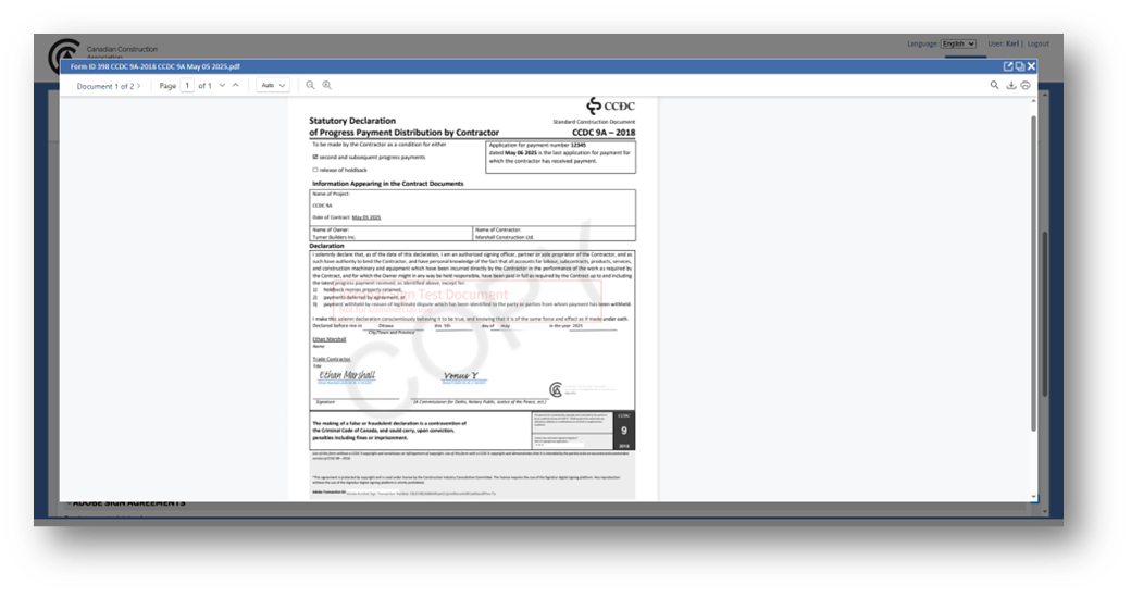 Executing CCDC 9A and 9B Forms (Statutory Declarations) – SignaSur Support